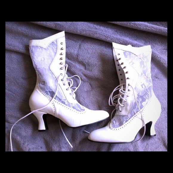 Oak Tree Farms | Shoes | Oak Tree Farms Victorian White Leatherlace ...